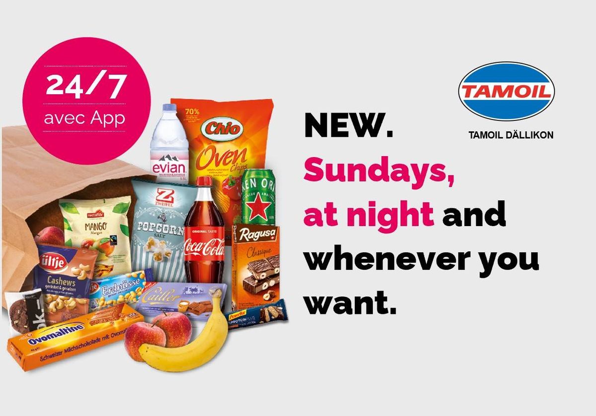 Rund um die Uhr einkaufen bei TAMOIL Dällikon | TAMOIL